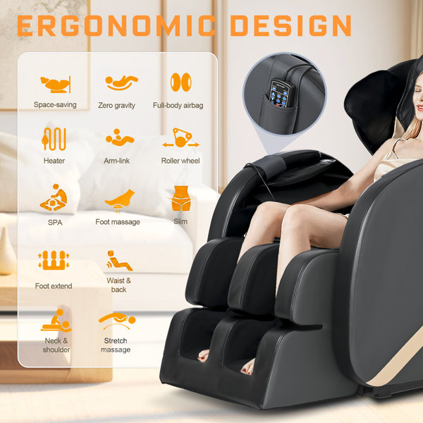 BILITOK Faux Leather Heated Massage Chair Zero Gravity & Reviews | Wayfair BILITOK Faux Leather Heated Massage Chair Zero Gravity & Reviews | Wayfair